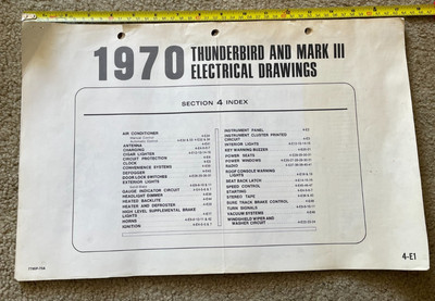 1970 Thunderbird and Mark III Electrical Drawings | eBay