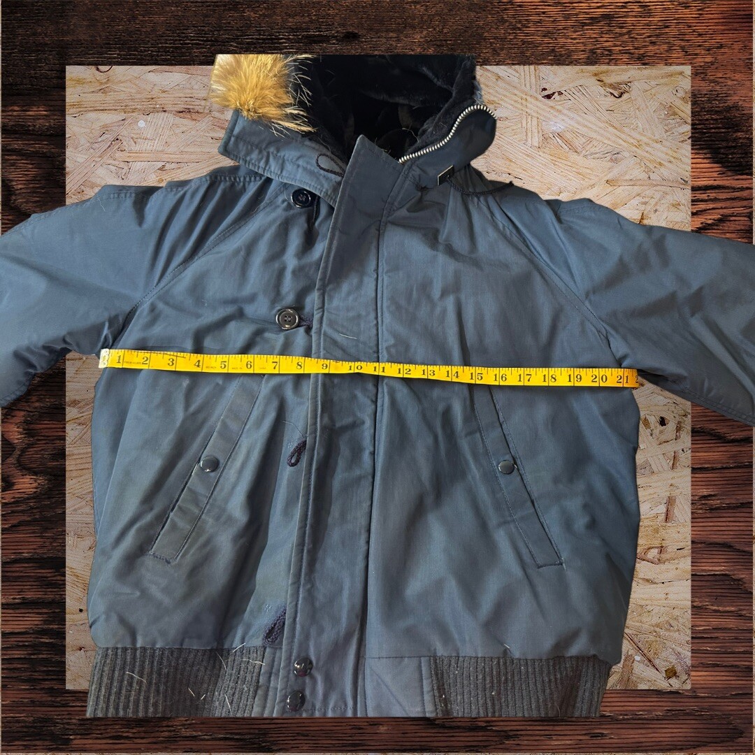 Golden Fleece Jacket Size 38 Blue Military Bomber Fur | eBay