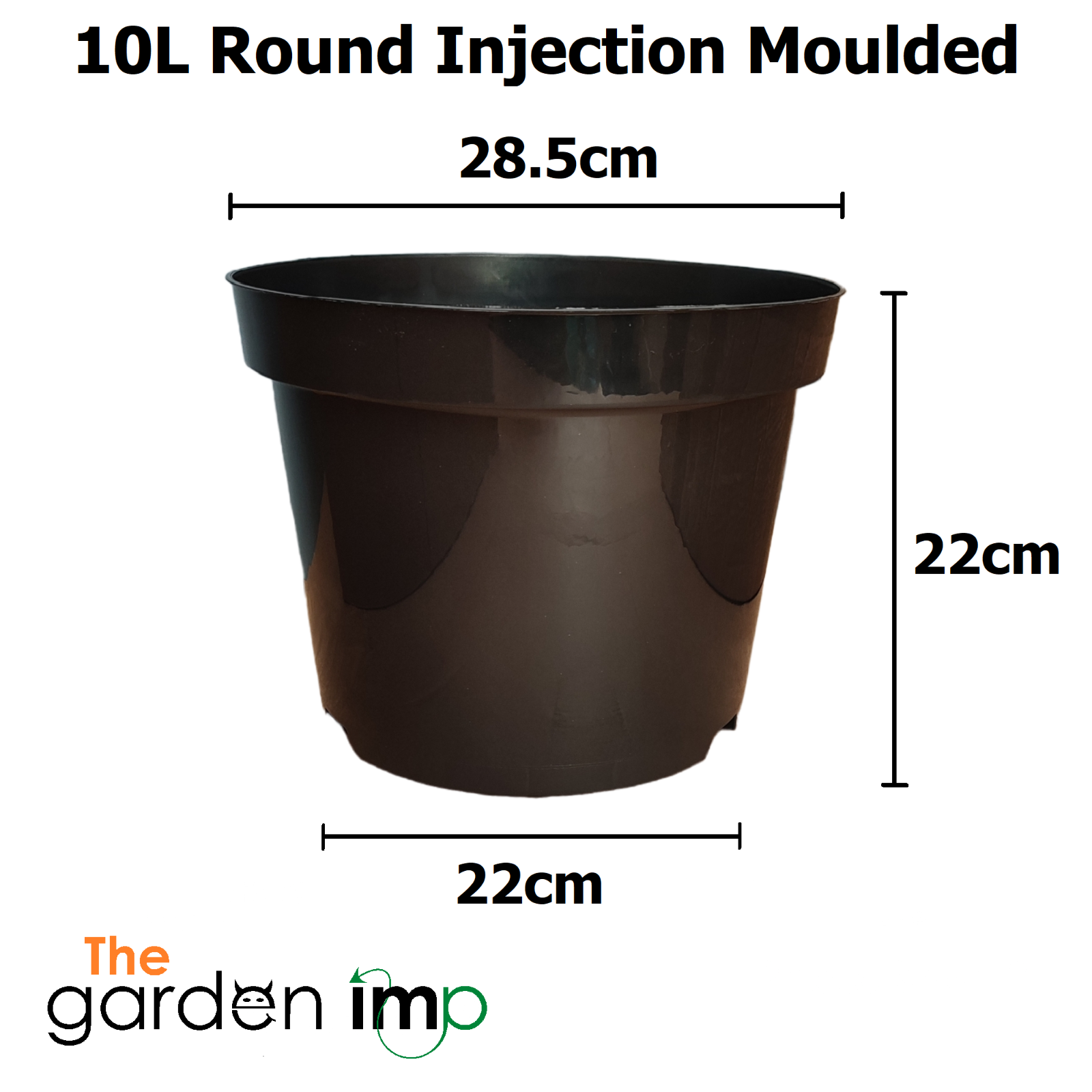 Plant Pots 1L 1.5L 2L 3L 5L 7.5L 10L Round Plastic Black Strong Pro ...