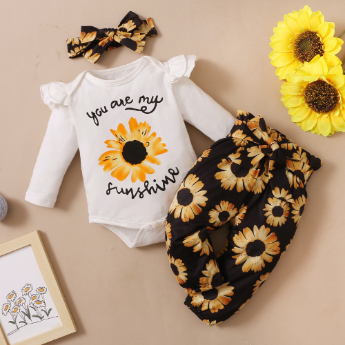 3Pcs Baby Girl Clothes Set Newborn Kids Clothing Childern Clothes Girl ...