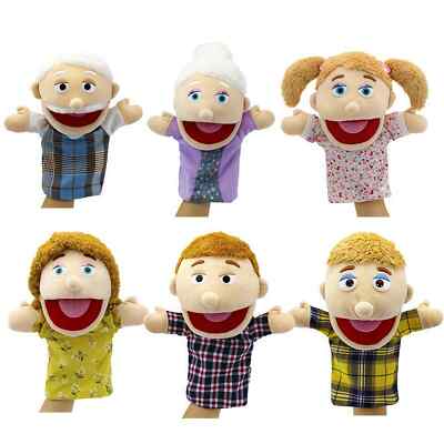 Plush Storytelling Hand Dolls Family Role Play Interactive Open Mouth ...