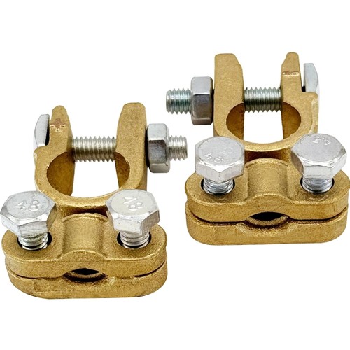 Brass Battery Terminals Set - 1 Pair, Corrosion-Resistant Connectors | eBay