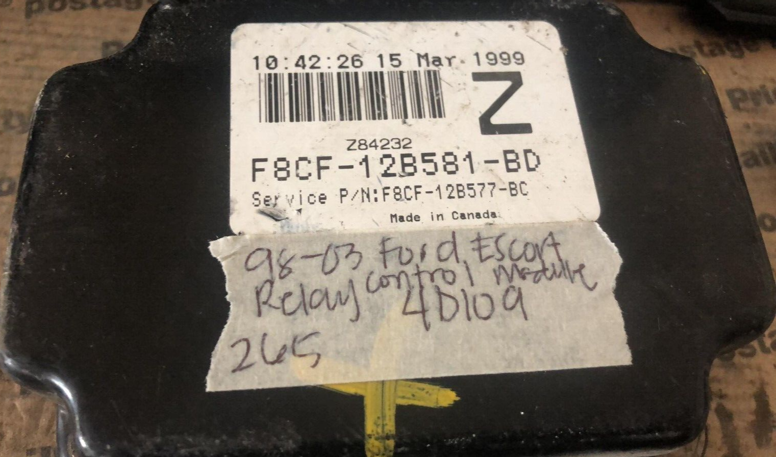 1999 Ford ESCORT Zx2 Comfort Control Relay Module for sale online | eBay