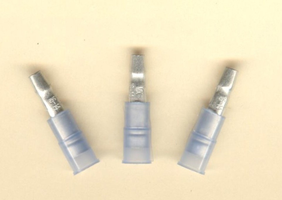 25 Blue NYLON Insulated SNAP PLUG BULLET Terminal 16-14 Gauge Wire AWG ...