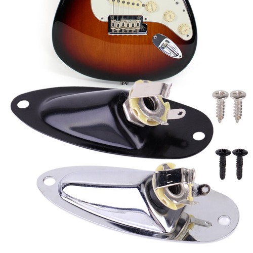 New Iron Jack Plate & Socket with Screws Fit for Fender Strat Electric ...