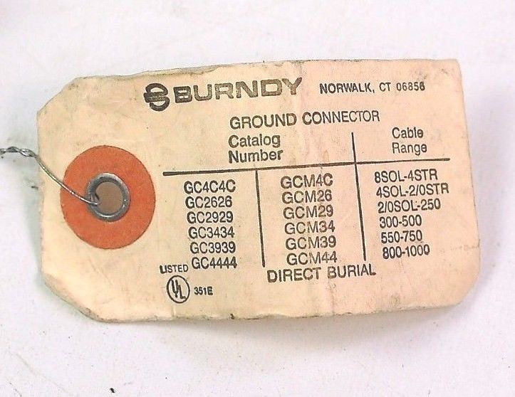 Burndy GBM26, Mechanical Grounding Connector, 4/0 - 2/0 AWG, 3//8" Stud ...