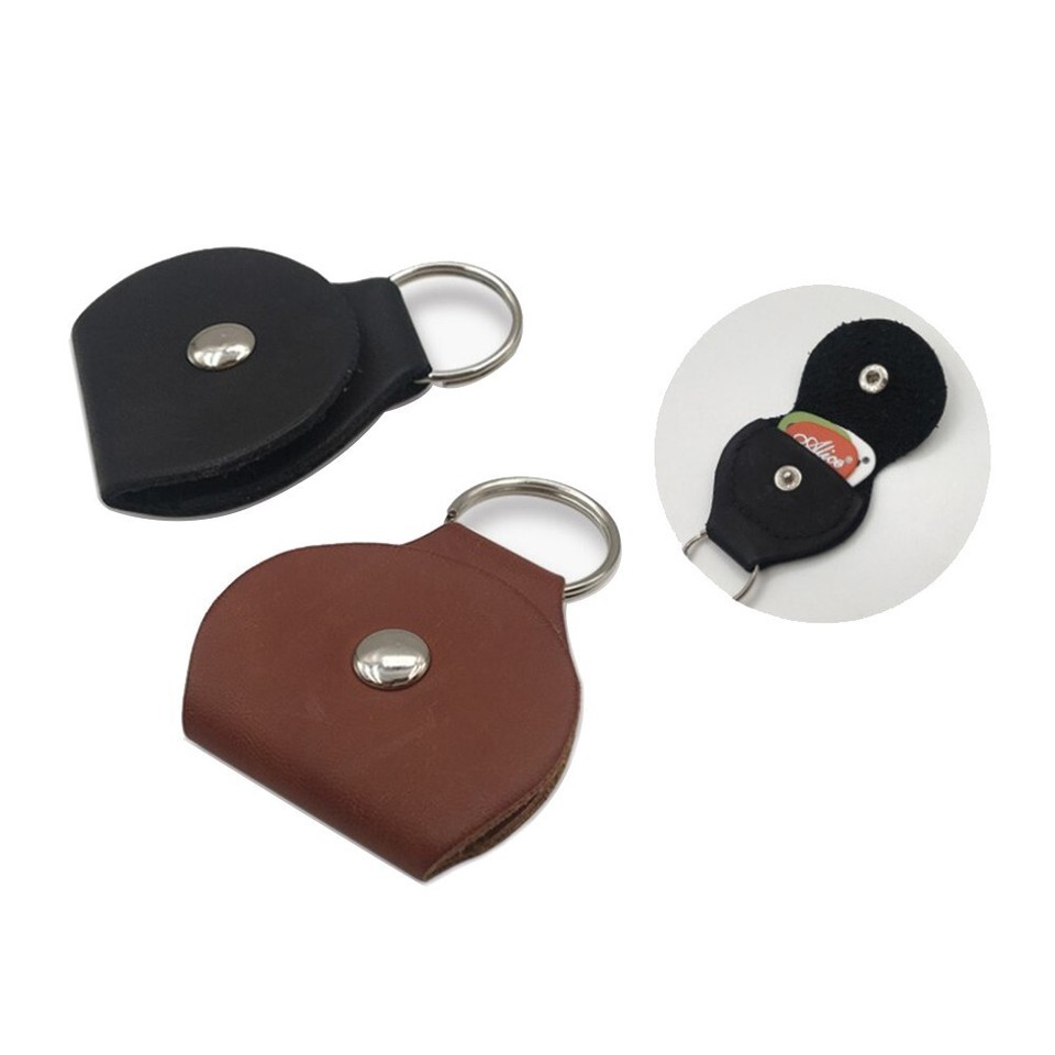 Hot Sale Newest Pratical Guitar Pick Bag Holder Keyring PU Leather Pick ...