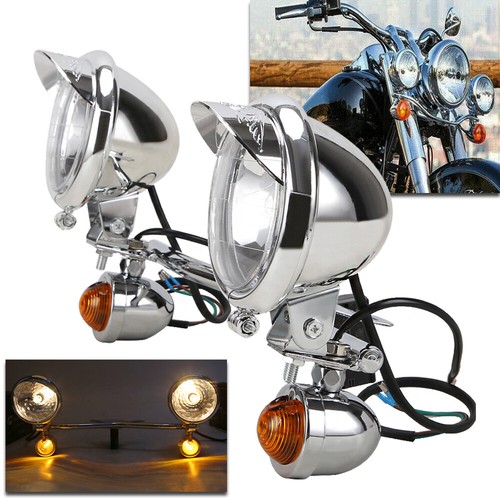 Motorcycle Passing Driving Spot Fog Light Bar Turn Signal w/ Bracket ...