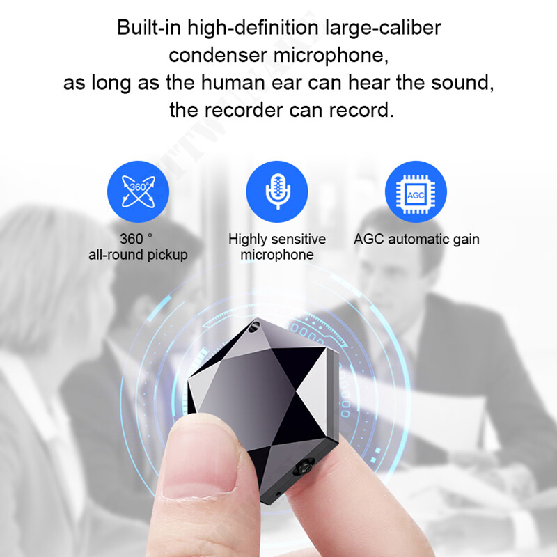 Mini voice activated recorder hidden recording listening spy sound ...