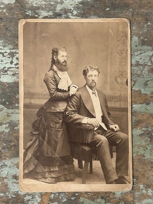 Sideshow cabinet card of bearded lady Viola E Myers circa 1880's | eBay