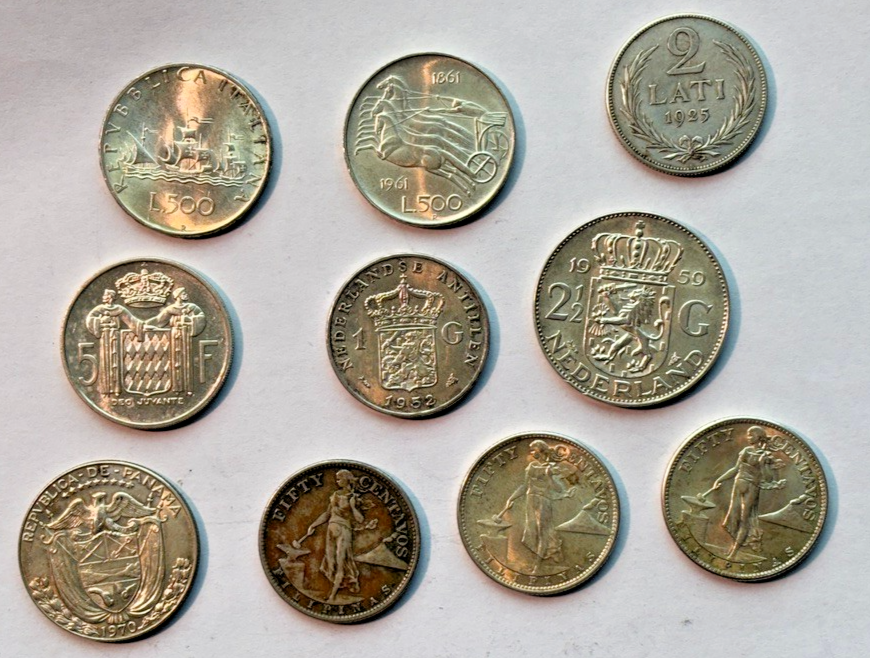 383 Grams World Silver Coin Lot, EST. 9 Troy Oz ASW, 35 Coins | eBay