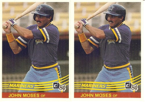 2 CARD 1984 DONRUSS JOHN MOSES BASEBALL CARD LOT #74 | eBay