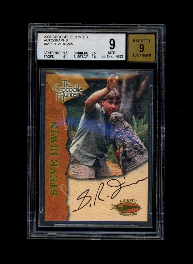 2002 Crocodile Hunter STEVE IRWIN SP ON CARD CERTIFIED AUTO! BGS 9 MINT ...