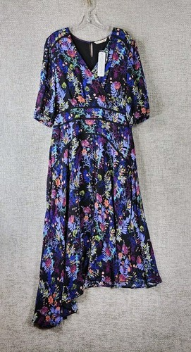 SOFT SURROUNDINGS Florencia Dress Womens 8 Floral Flowy Asymmetrical ...