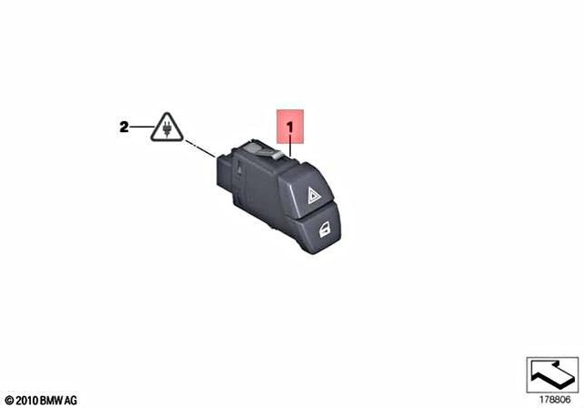 BMW Genuine 61319161896 Switch Hazard Warning Centerlock for F10 for ...