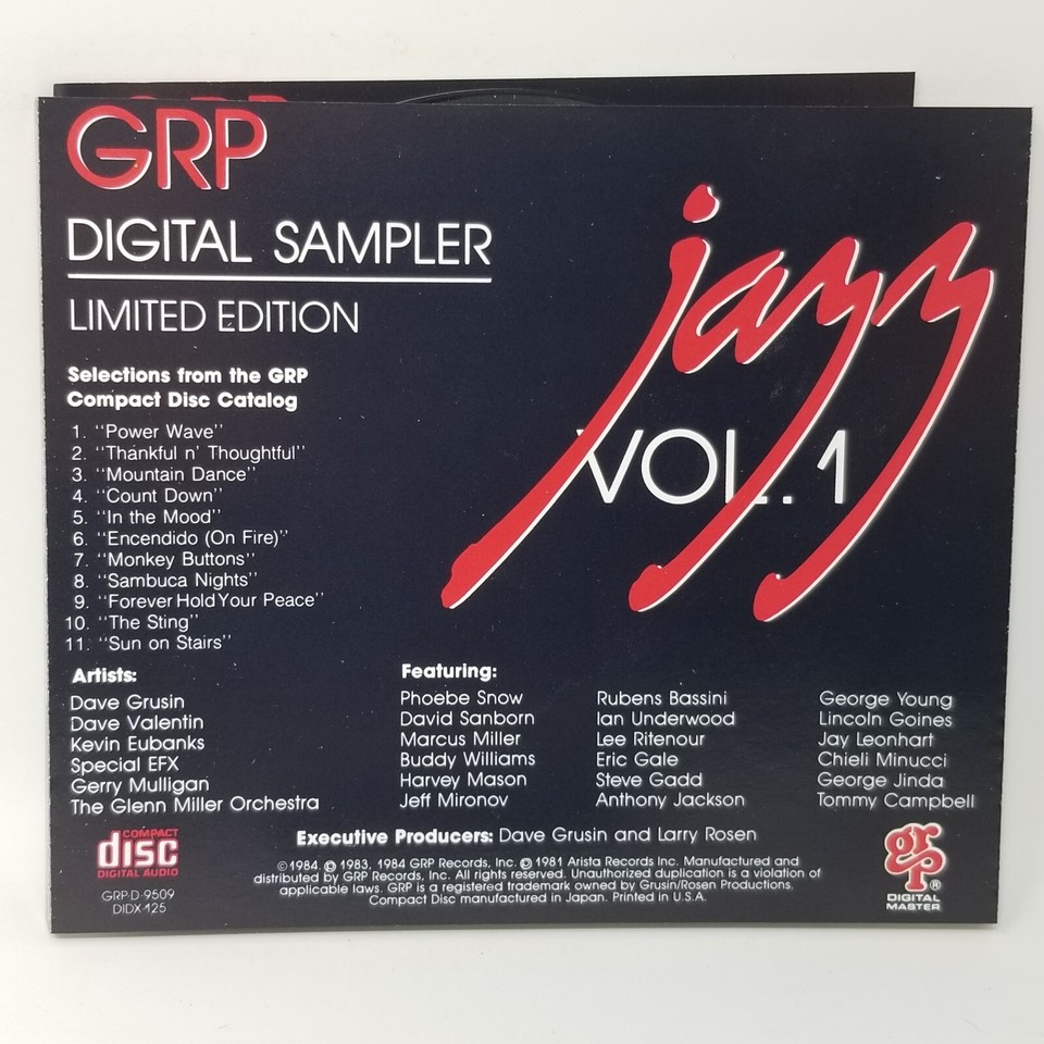 GRP Digital Sampler Jazz Vol. 1 Cd | eBay