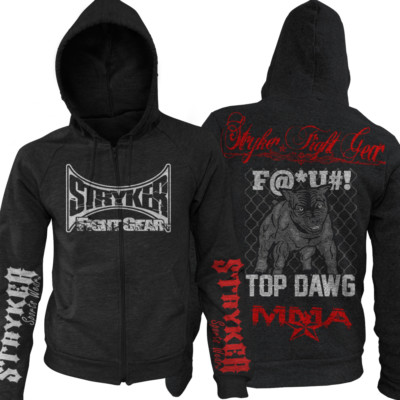 New Stryker Fight Pit Bull Dog Zip Up Hoodie Jumper UFC MMA Shop Deals ...