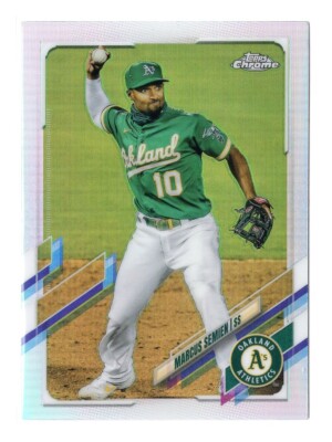 Baseball Card - 2021 Marcus Semien 8 Refractor - Oakland Athletics ...