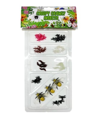 Creepy Crawly Pk 2 Fake Bugs & Insects Prank Novelty Life Like Plastic ...