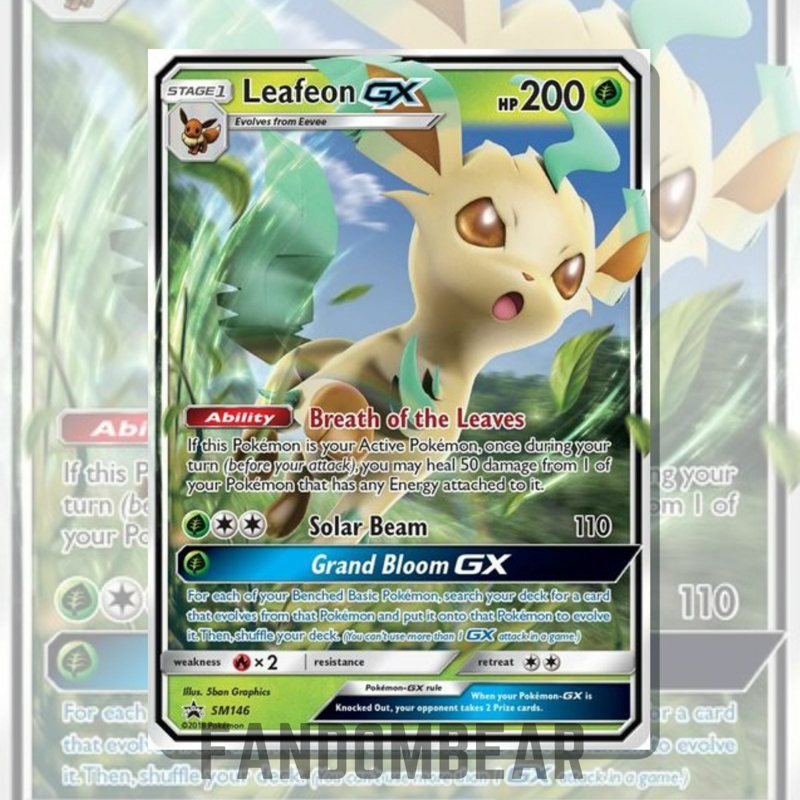 Leafeon GX - SM146 Black Star PROMO ULTRA RARE 2018 Pokemon Card TCG ...