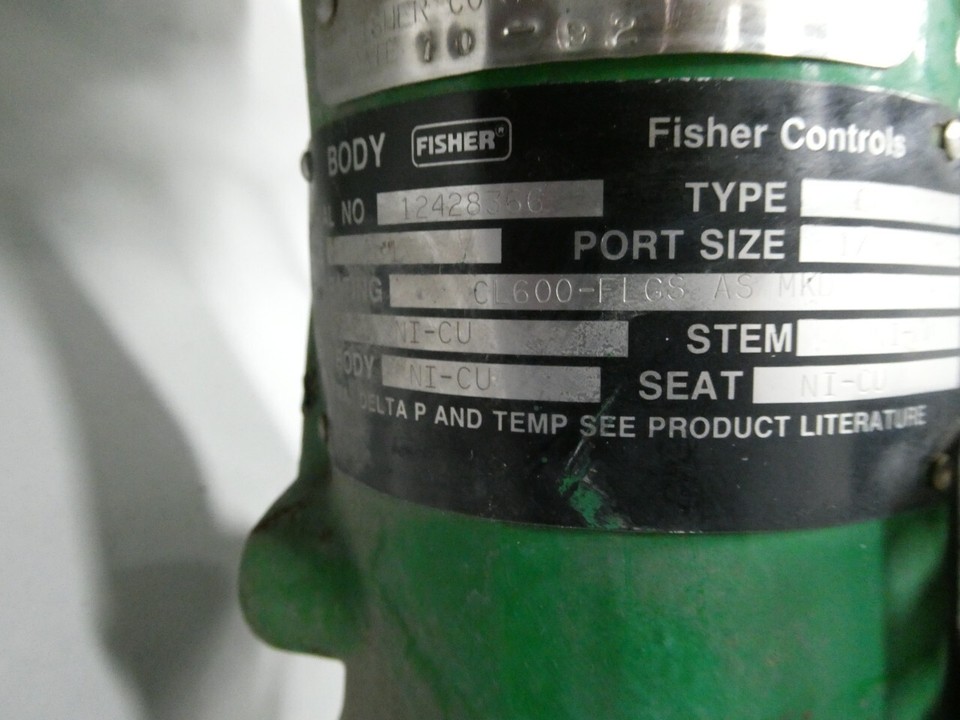 Fisher CE 667 Size 30 3582g Pneumatic Ni-cu Flanged Control Valve 1in ...