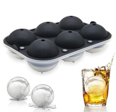 Six Sphere Ice Cube Mold for Whiskey, Cocktails and Homemade, and ...