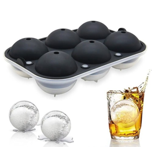 Six Sphere Ice Cube Mold for Whiskey, Cocktails and Homemade, and ...
