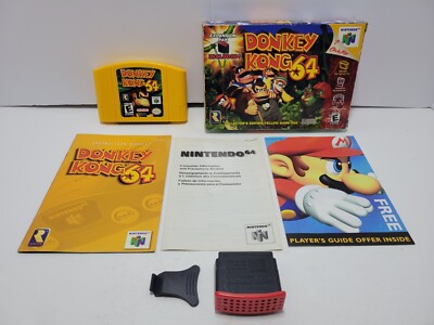 Donkey Kong 64 w/ Expansion Pack Nintendo 64 N64 Complete in Box CIB ...