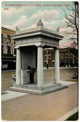 UPPER SANDUSKY, OH Stevens Memorial Fountain, Street, Tailor Shop Ohio Postcard | eBay