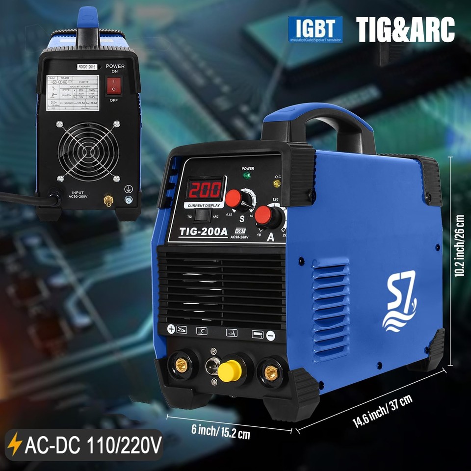 Tig Welder Hf Tig/stick/arc Tig Welder200 Amp 110 220v Dual Voltage Tig ...