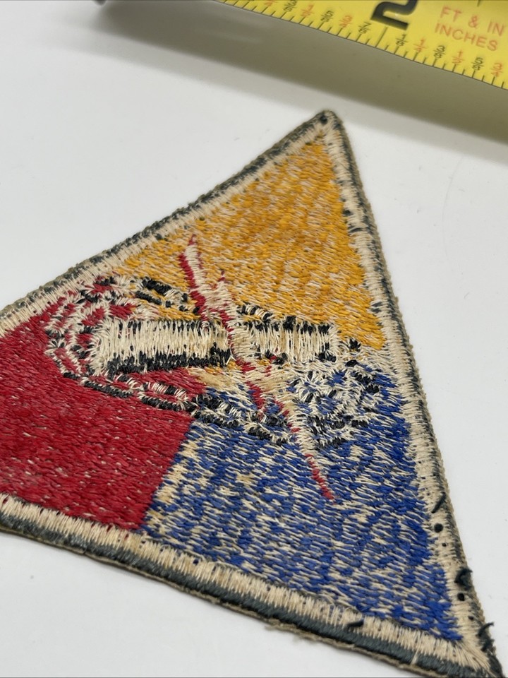 U.S. Military Army Armored Division Patch Insignia Triangle Cut Edge ...