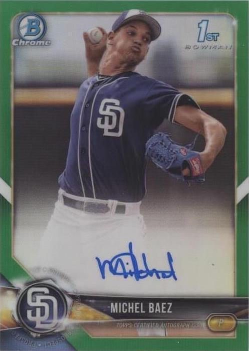 2018 Bowman Chrome - Prospect Autographs Michel Baez #CPA-MB Green ...