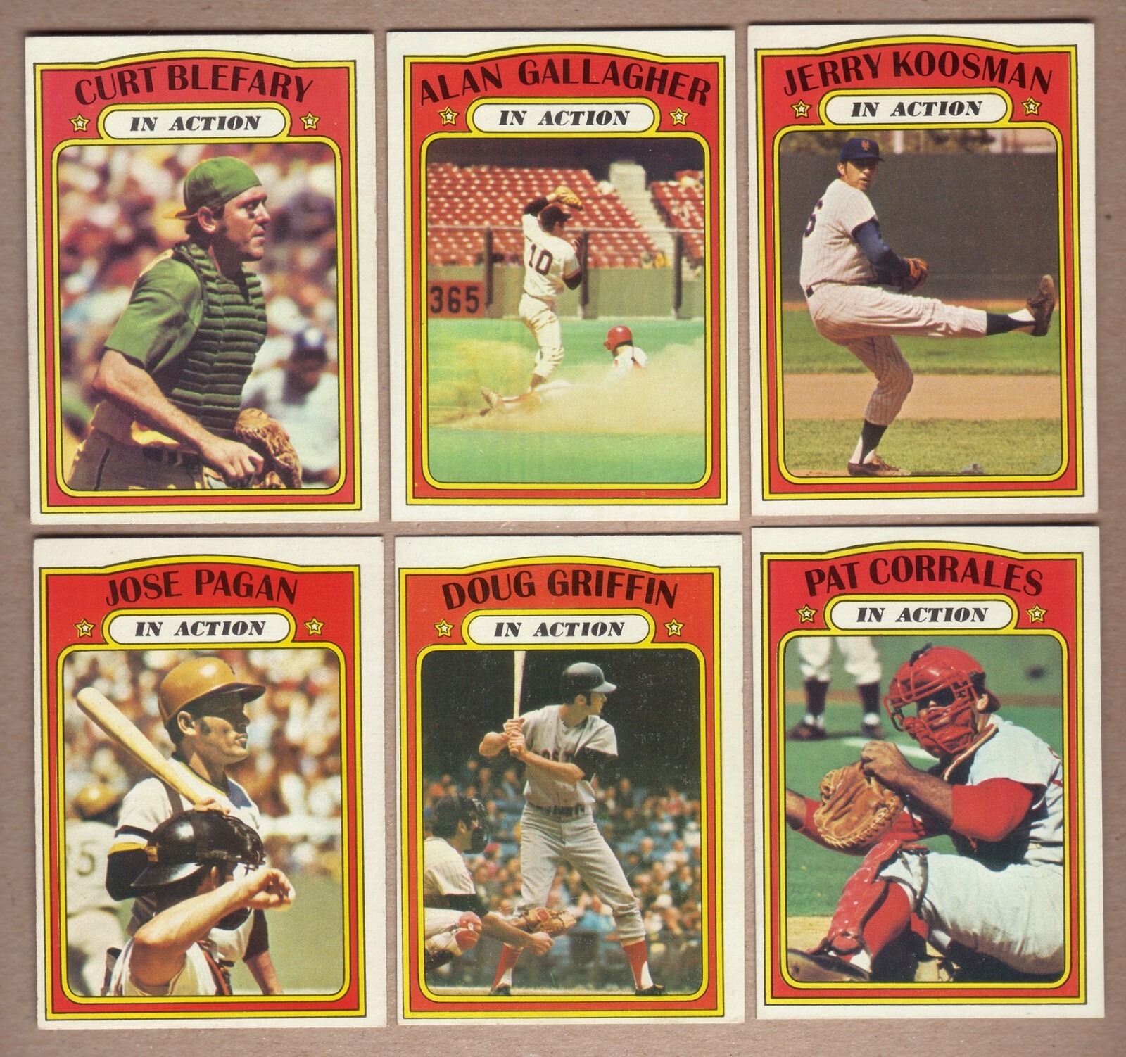 1972 TOPPS HIGH NUMBER IN ACTION CARDS, LOT OF 11 CARDS, ALL DIFFERENT ...