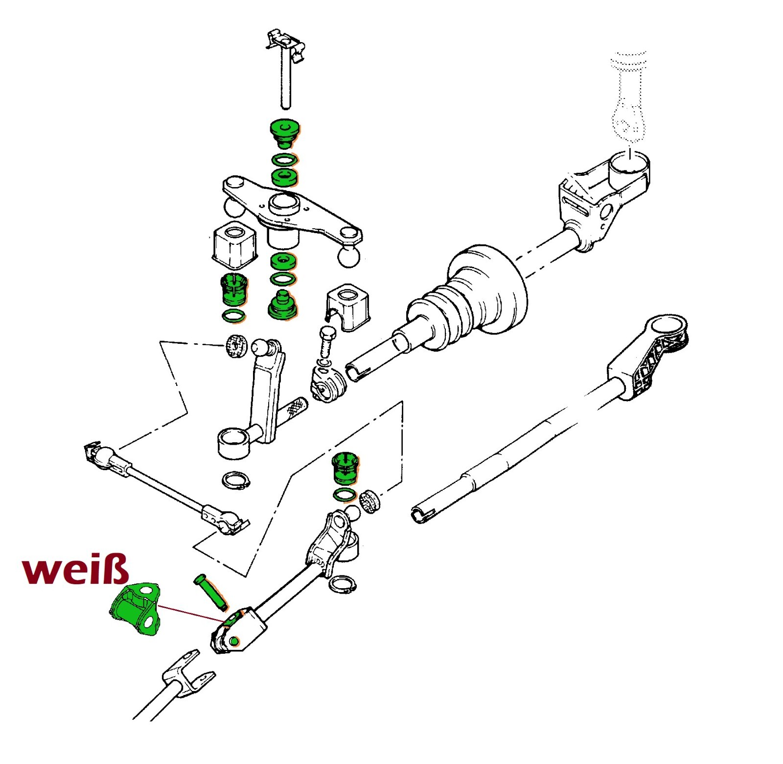 Rep.Satz Schaltung Schaltumlenkung OPEL Getriebe F28 F25 F20 F18 F16 ...