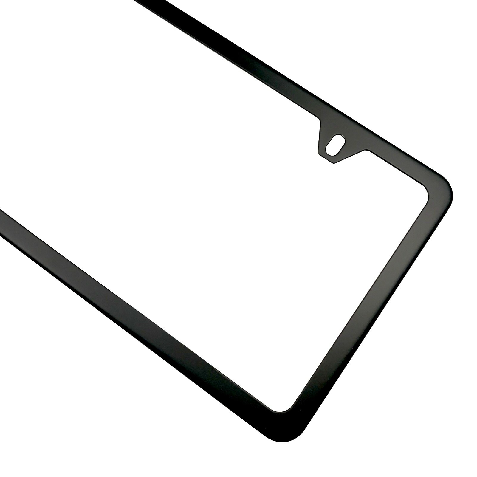 Fit Mazda Laser Stainless Steel Polish Black Slim License Frame w/Cap