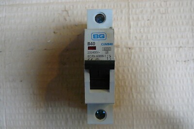 BG MCB B40 AMP SINGLE POLE MINIATURE CIRCUIT BREAKER B TYPE 40A | eBay UK