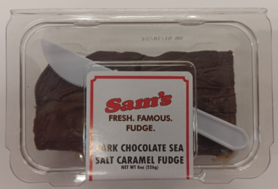 Dark Chocolate Sea Salt Caramel Sams Fresh Famous Fudge Candy 8 oz ...