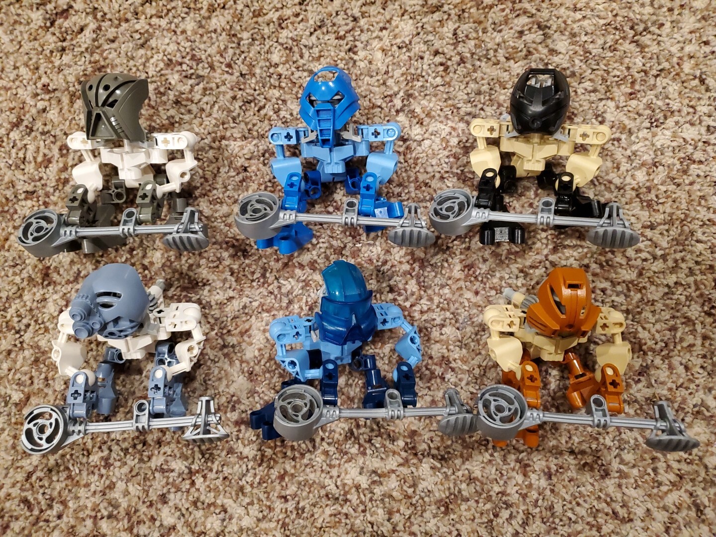 Lego Bionicle Matoran Villagers Kolhii Team Lot Of 6 Mata Nui Complete ...