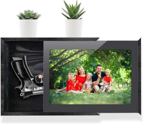 Hide Away Gun Shelf - Hidden Safe Decor, Wooden Pistol Storage Rack ...