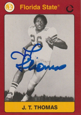 J.T. THOMAS FLORIDA STATE SEMINOLES SIGNED 1991 COLLEGIATE COLLECTION ...