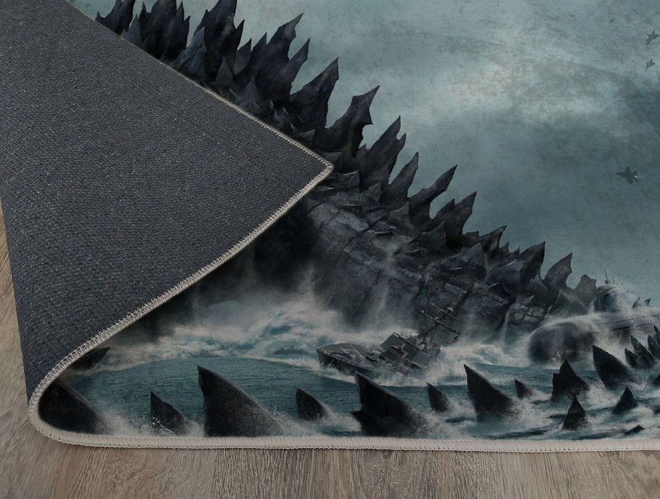 Godzilla, Godzilla Decor, Monster God Rug, Japanese Bath Mat, Movie ...