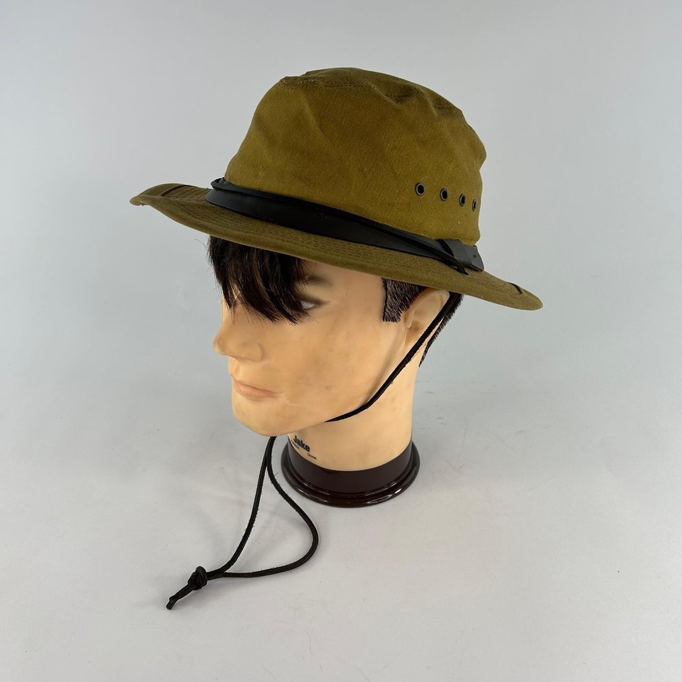 Filson Tin Cloth PACKER HAT Mens Size M Dark Tan Leather Band Classic ...