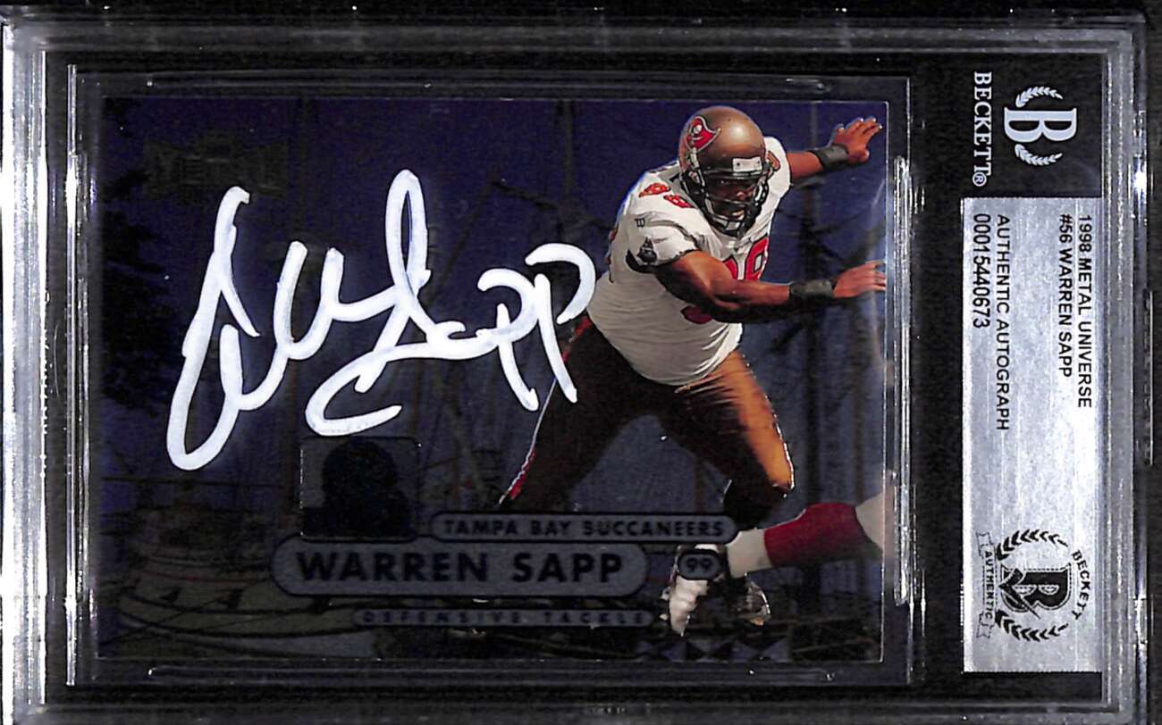 1998 Metal Universe 56 Warren Sapp HOF BGS AUTO Autographed BAS ...