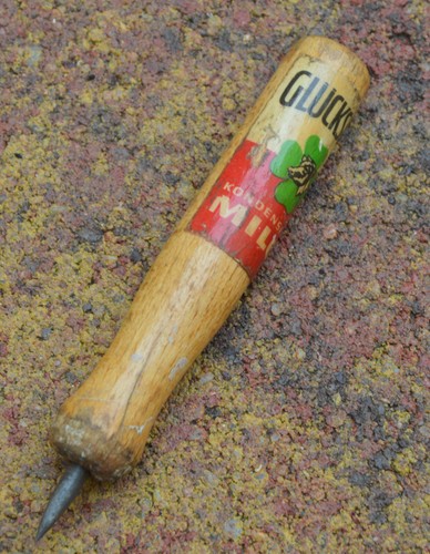 GERMAN WW2 WEHRMACHT SOLDIER MILK CAN TIN OPENER "Gluckskiee" Original ...