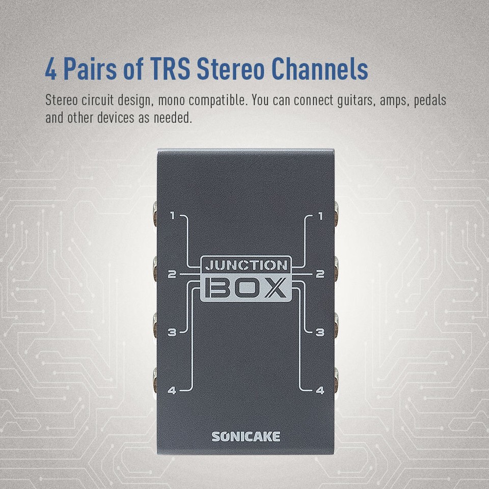 SONICAKE Junction Box TRS Stereo 4 Channel Organization LINE Guitar ...