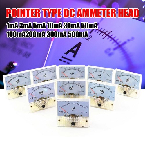 20mA 50mA 100mA Pointer Analog Meter Measuring Tool DC Amp Meters ...