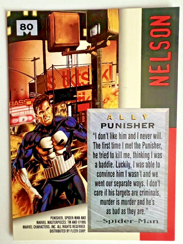 Punisher Trading Card #80 - Marvel Masterpieces - 1995 - Fleer - Nelson ...