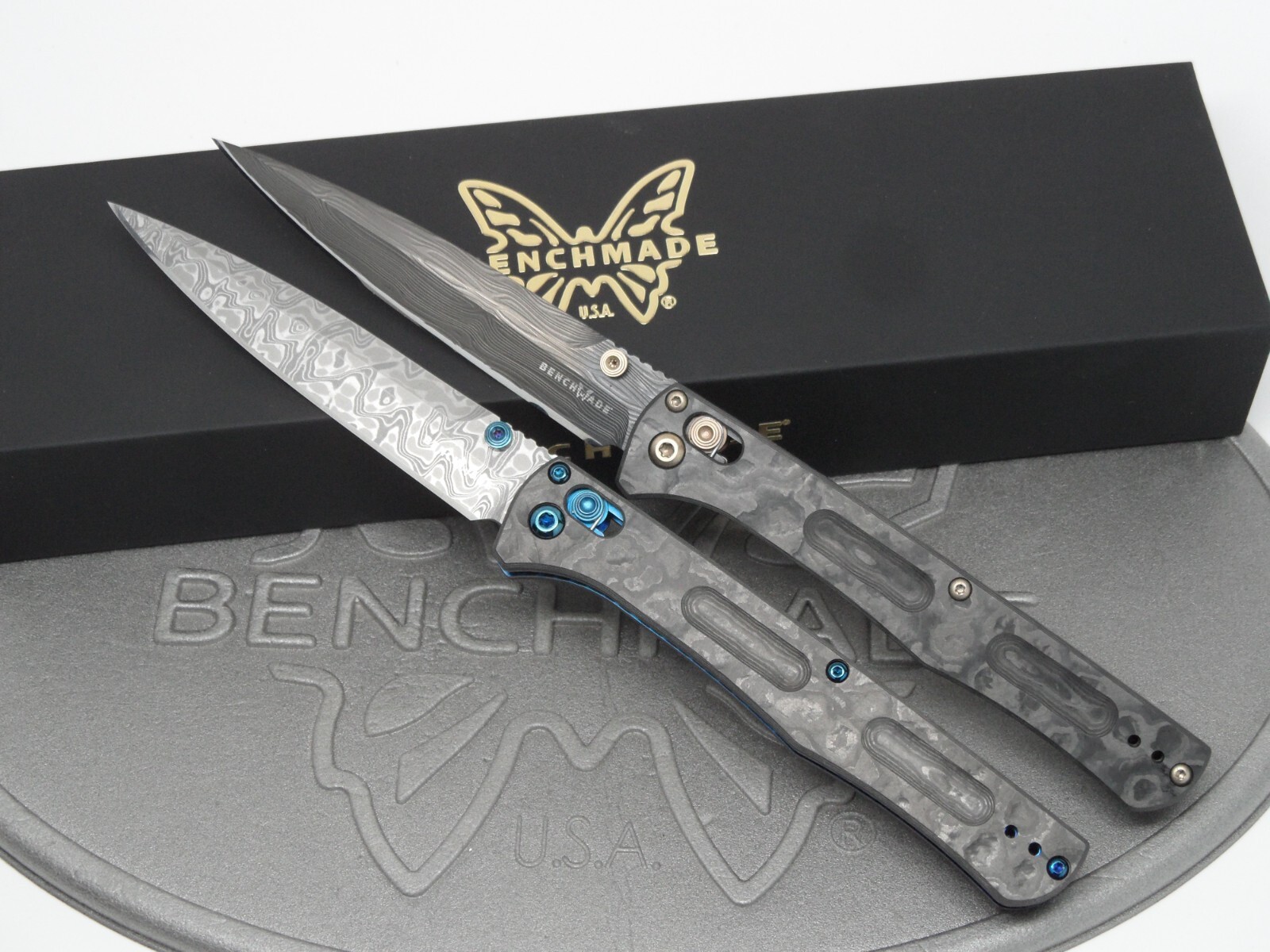 Benchmade Fact Gold Class 417BK-231 & 417-232 Matched Set Folding Knife ...