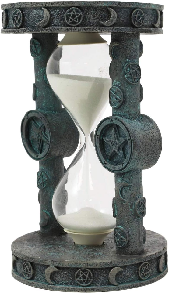 6" Tall Sabbatic Goat Idol Baphomet Skull Medallion Sand Timer Statue ...