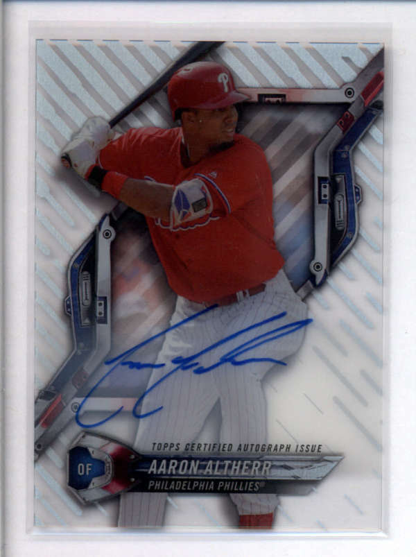 AARON ALTHERR 2018 TOPPS HIGH TEK AUTOGRAPH AUTO AJ9644 | eBay